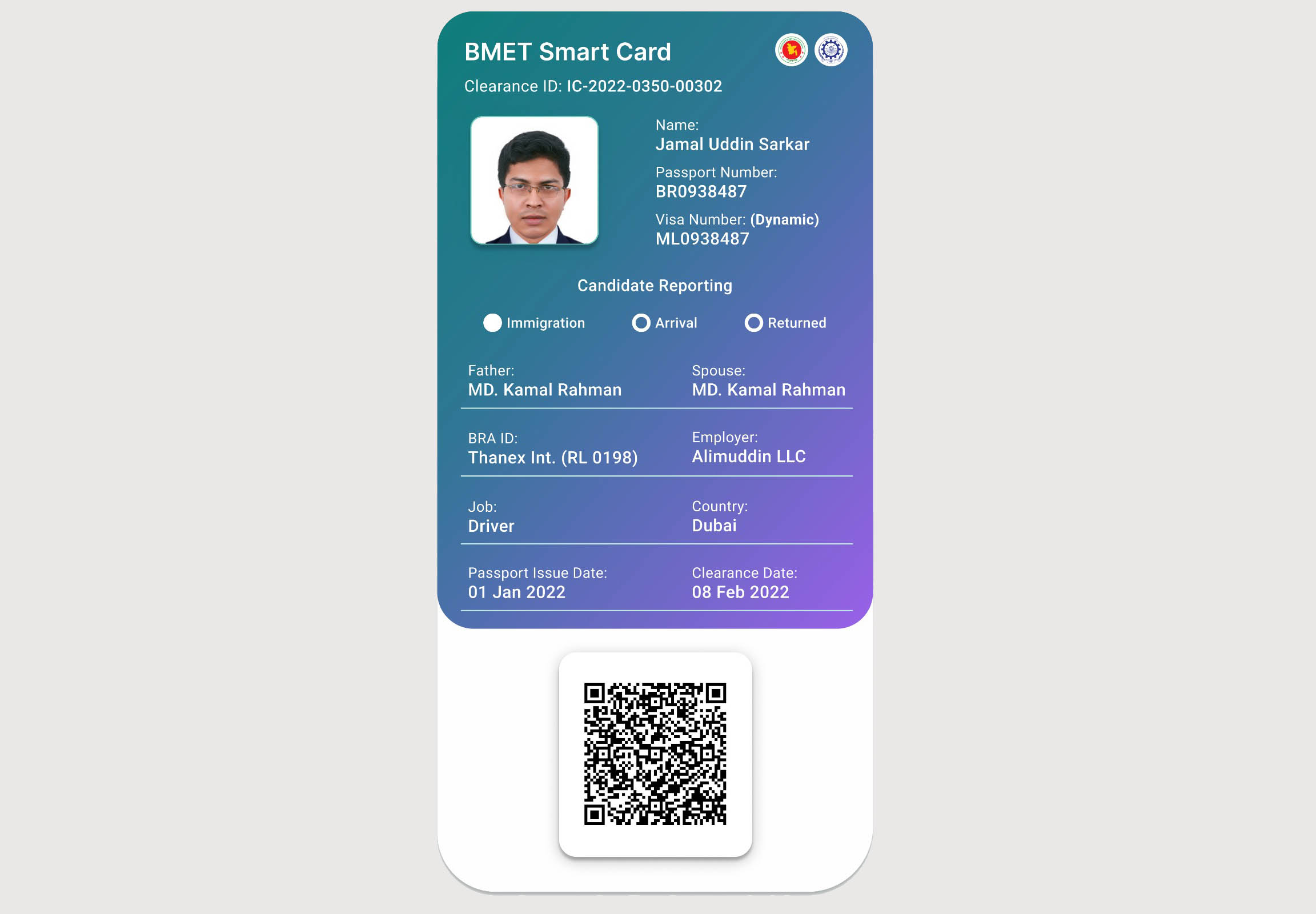 Introducing QR Code-Based Immigration Smart Card on Ami Probashi ...