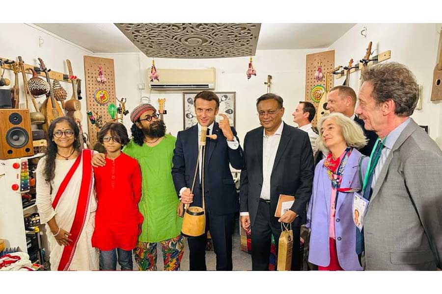 Macron attends a performance of Bangladeshi songs at Rahul Ananda’s ...