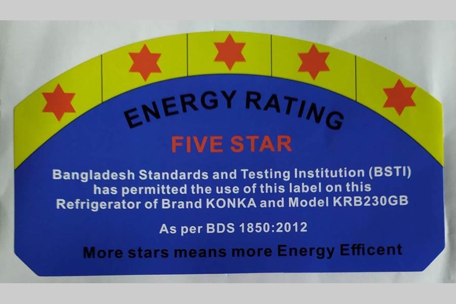 BSTI gives approval to put 5-star Energy Rating Label on Konka ...