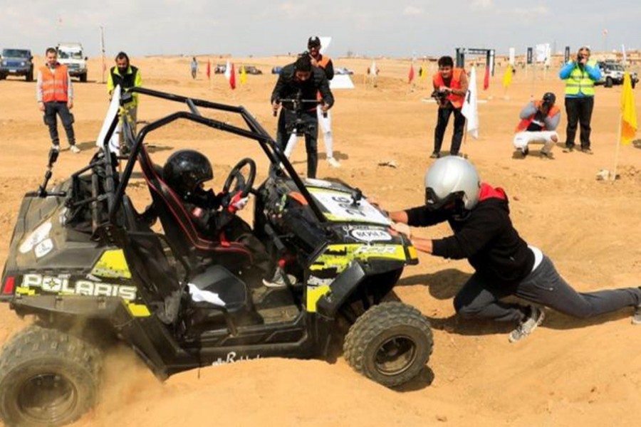 Five-year-old Egyptian rally driver's son takes the wheel | The ...